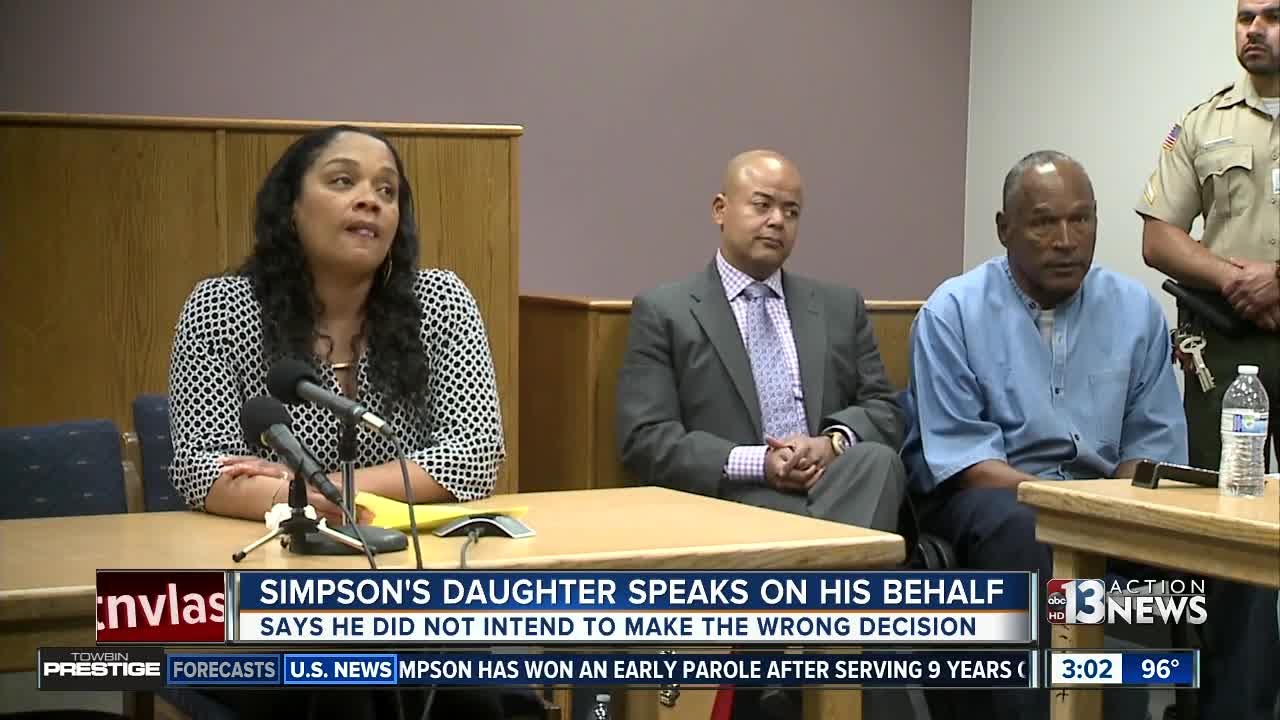 O.J. Simpson's daughter speaks on behalf of her father - YouTube