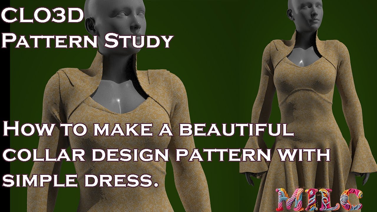 How to make a beautiful collar design pattern with simple dress in ...