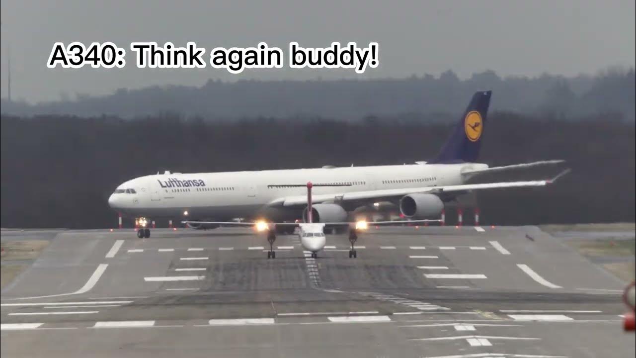 Q400 VS A340 - YouTube