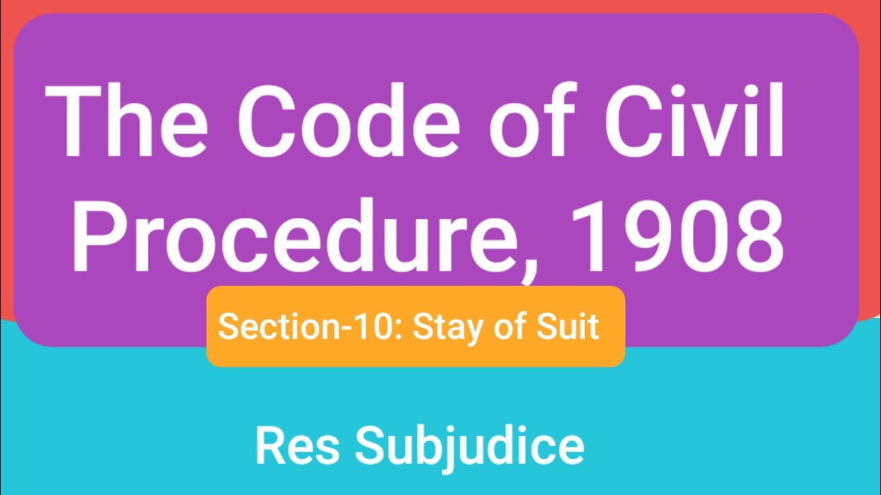 Res Subjudice Section-10 CPC, 1908 - YouTube
