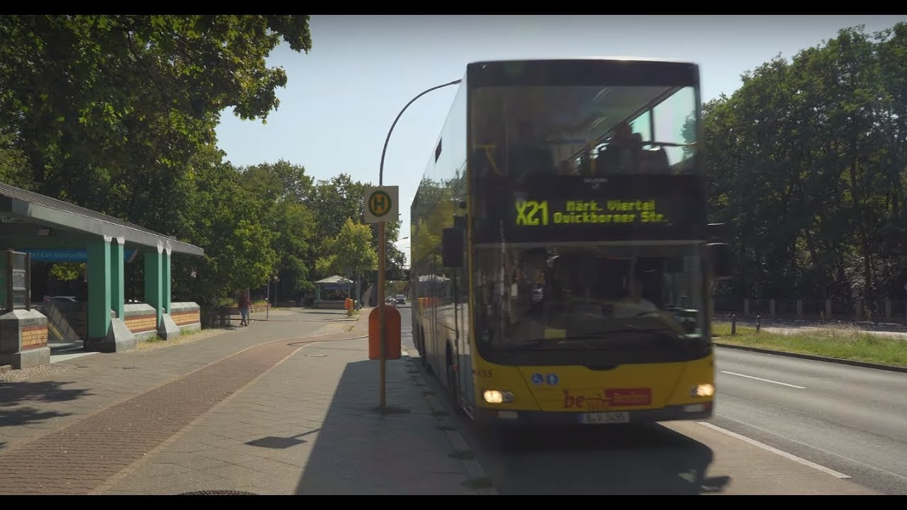 Germany, Berlin, bus X21 ride from Karl-Bonhoeffer-Nervenklinik to ...