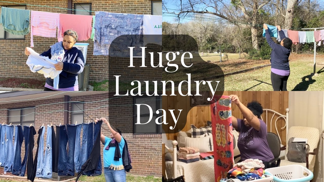 LAUNDRY DAY l NO DRYER l 2 DAY LAUNDRY DAY l MONEY SAVING WAY TO DO ...