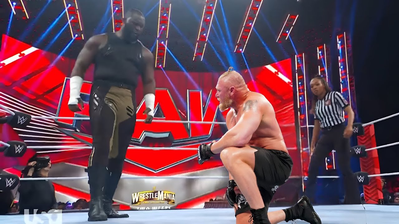Omos Attacks Brock Lesnar Full Match WWE Raw 2023 Highlights ! Omos Vs ...