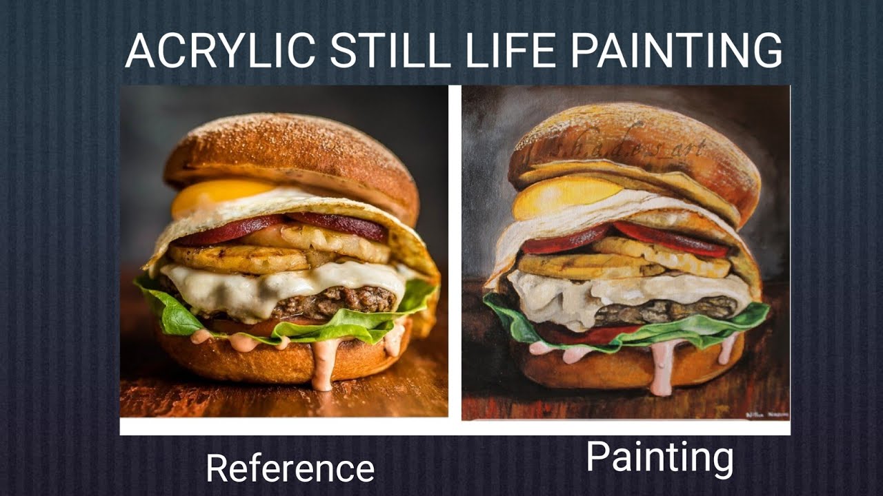Acrylic Painting - Burger.Still life acrylic painting:Time lapse video ...