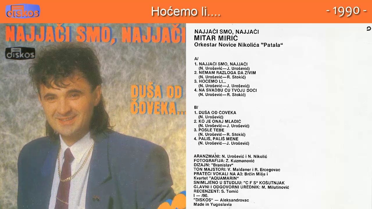 Mitar Miric - Hocemo li - (Audio 1990) - YouTube