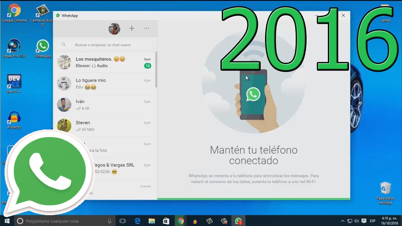 Como Instalar Whatsapp en pc | Windows 10, 8.1,8 | Mac | 2016 -2017 ...