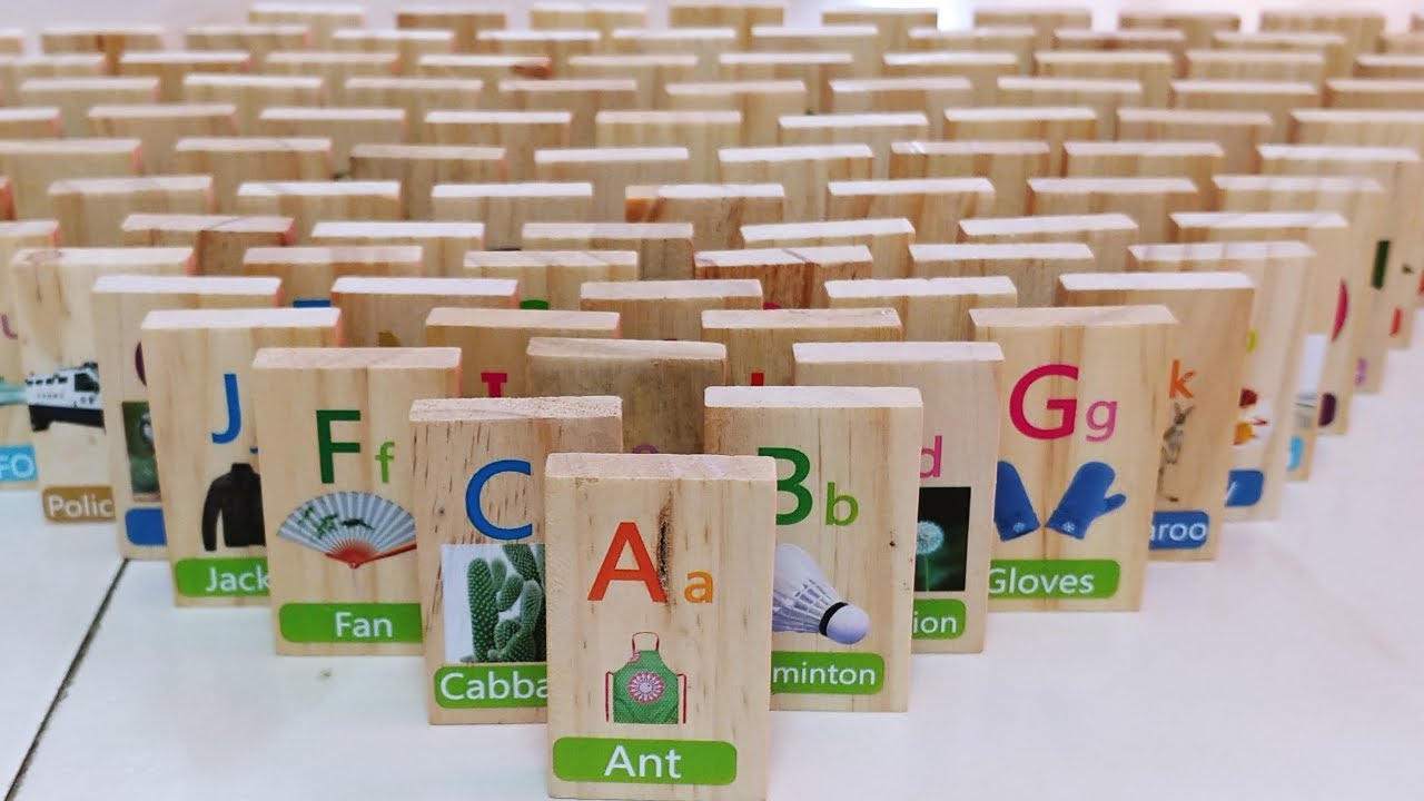 ABC SONG | Alphabets Dominoes | Learn shapes with Dominoes | Domino ABC ...