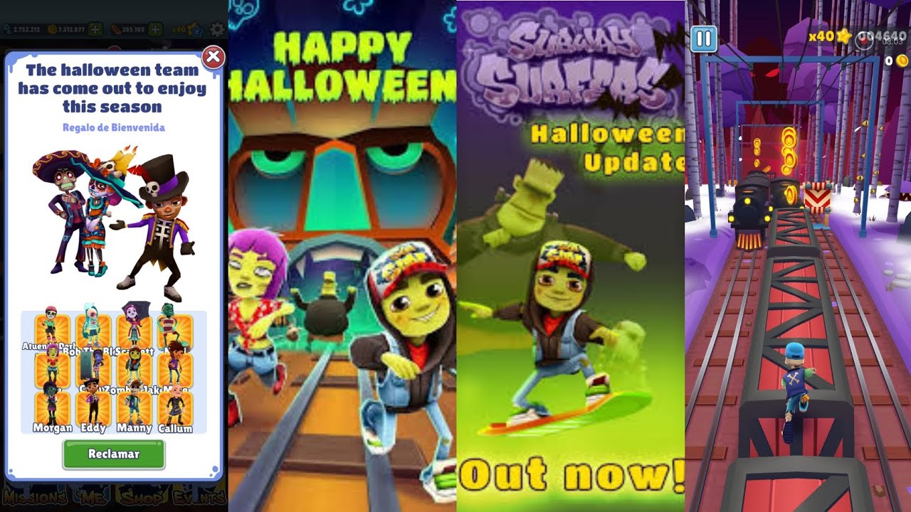 Unlocking the halloween team - Subway surfers Gift all characters - YouTube