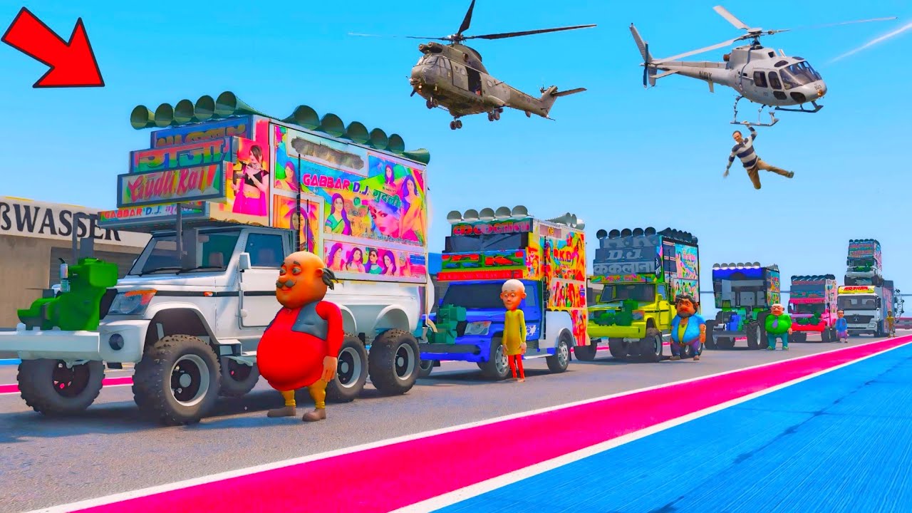world biggest indan DJ Motu V/S Patlu SUPER MEGA RAMP CHALLENGE GTA-5 😫 ...