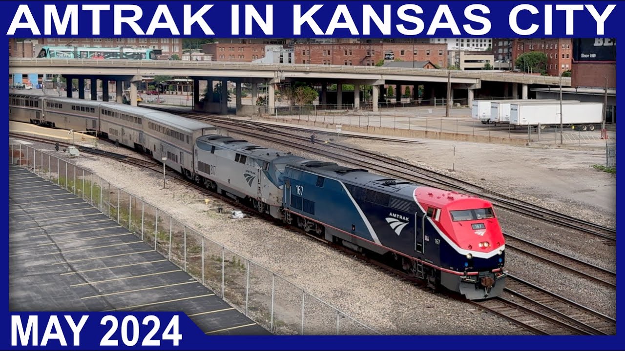Amtrak & KC Streetcar at Kansas City Union Station May 2024 - YouTube