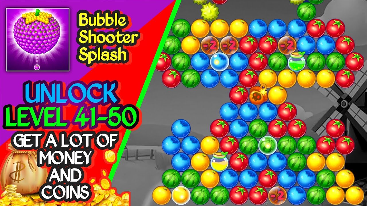 BUBBLE SHOOTER SPLASH FUN GAMES! || LEVEL 41-50 || REAL 💰💰🪙🪙 || ANDROID ...