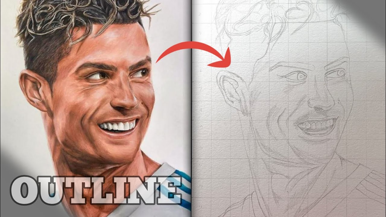 CRISTIANO RONALDO COLOUR PANCIL DRAWING (OUTLINE PART-1)@ssartgallery ...