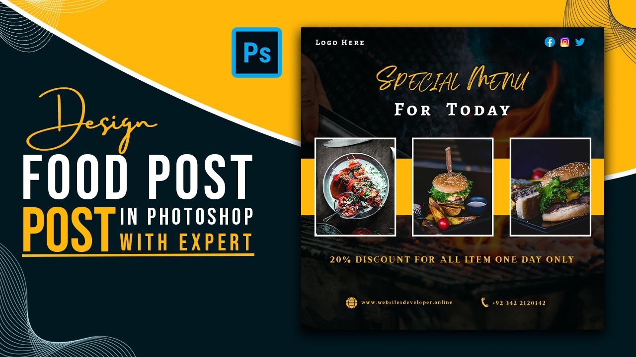 Design Eye-Catching Food Post In Photoshop 2024 II Photoshop Tutorial ...