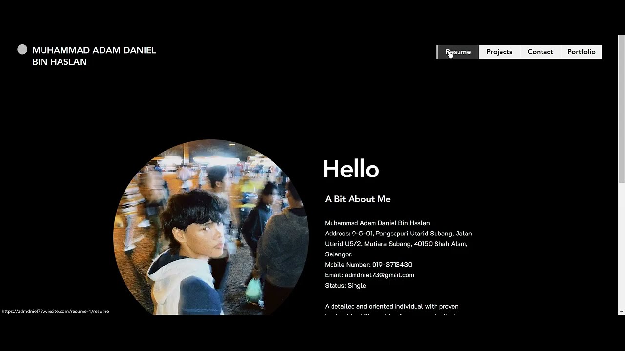 PORTFOLIO WIX (RESUME WEB DESIGN) | SMM30503 - YouTube