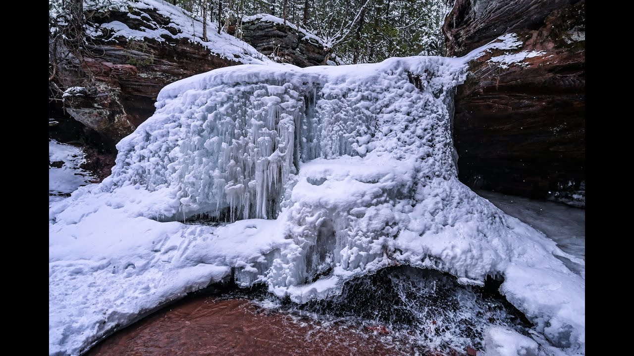 Lost Creek Falls Cornucopia, Wisconsin, January 26th, 2025 - YouTube
