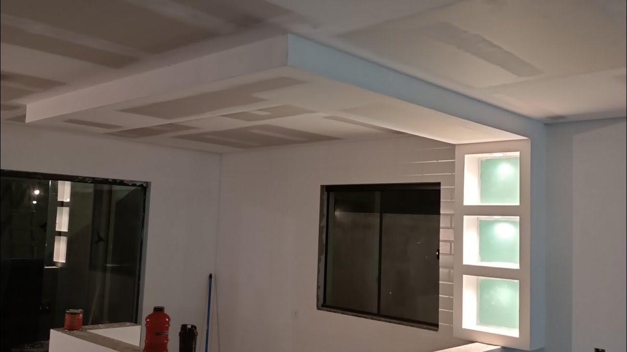 Como fazer uma ilha com Nichos em drywall - YouTube