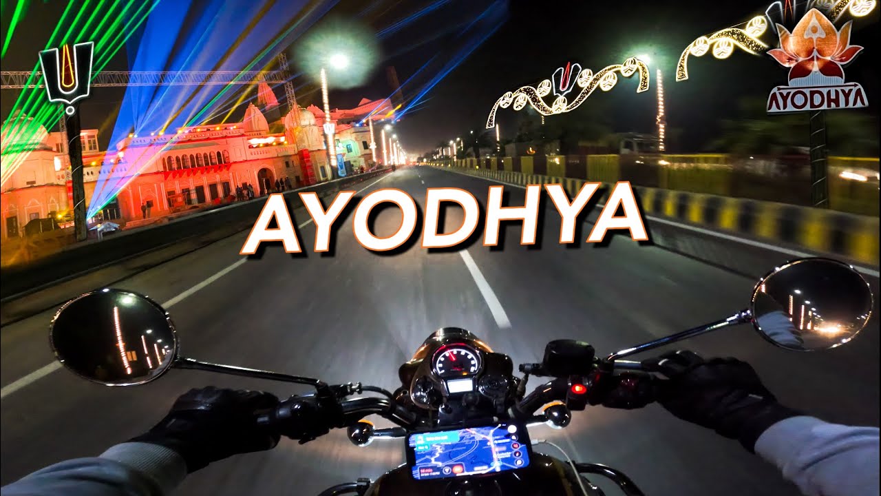 REACHED AYODHYA | EXPLORING AYODHYA AT NIGHT | LASER SHOW AT SARYU GHAT ...
