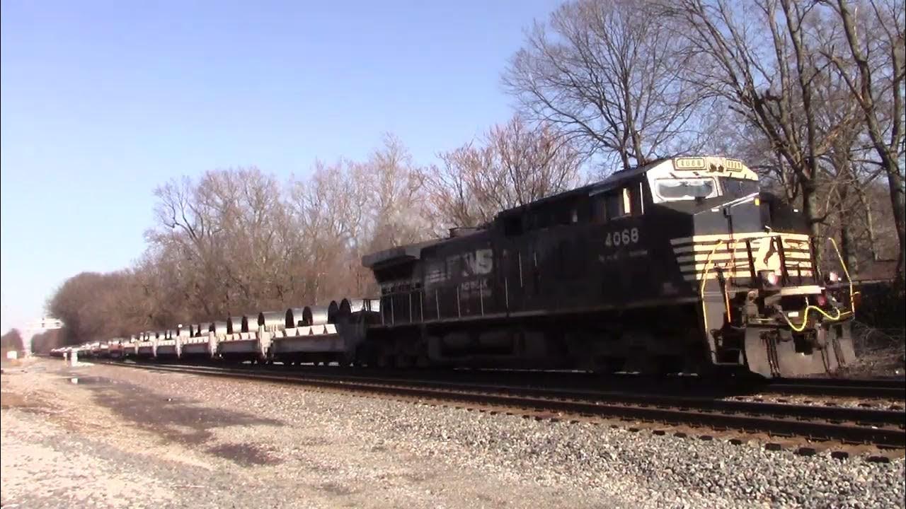 NORFOLK SOUTHERN GE AC44C6M Southbound Coil Steel Train - YouTube