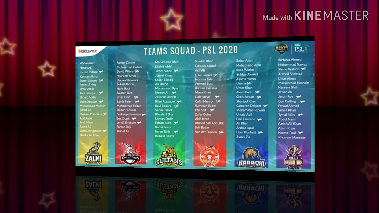 PSL 5 every Team's complete Players squad. - YouTube