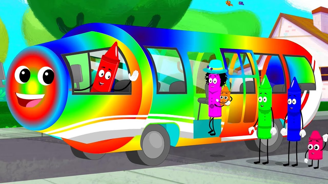 Wheels On The Bus, Rainbow Bus and Preschool Rhyme for Babies - YouTube