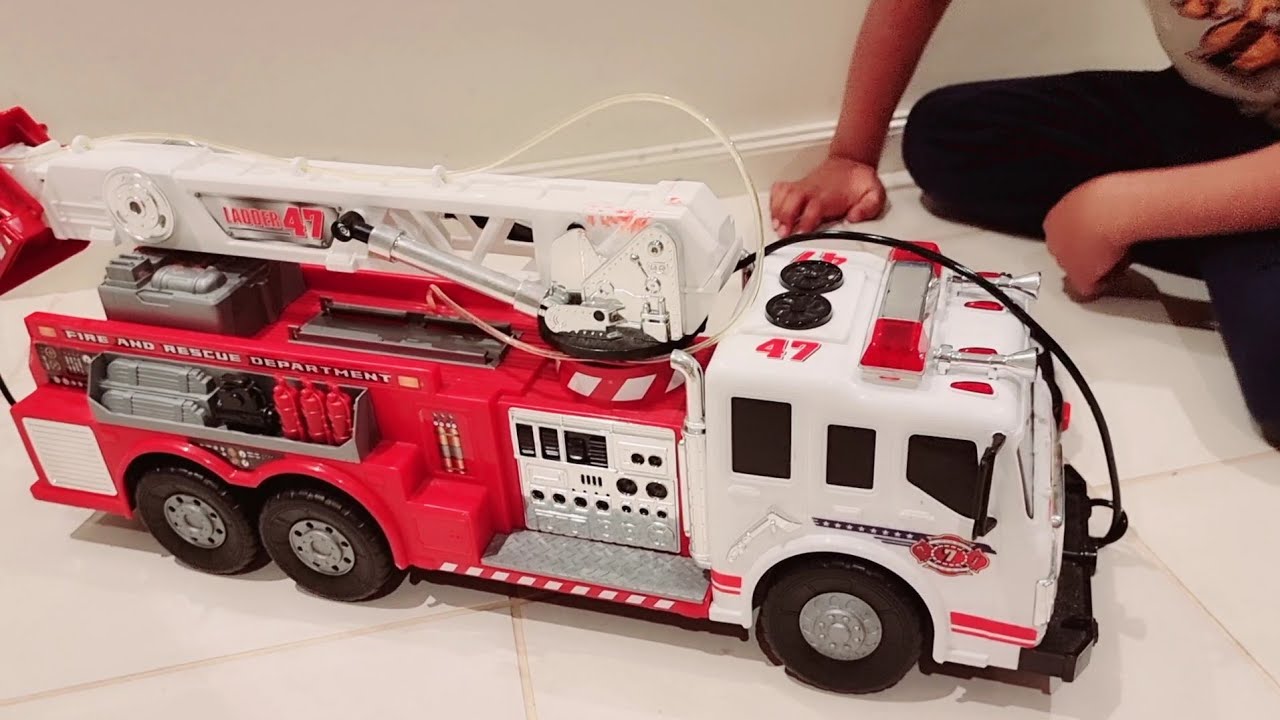 Light and sounds fire truck 🚒 toy review/cute fireman/fire engine - YouTube