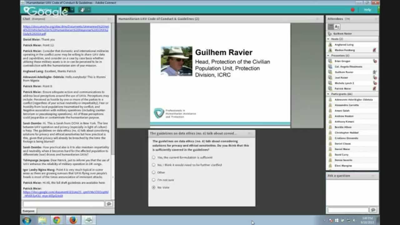 Live online consultation on the Humanitarian UAV Code of Conduct ...