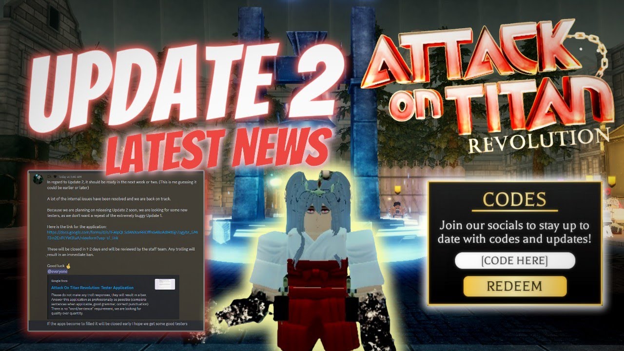 [NEW CODES] AOT REVOLUTION LATEST UPDATE 2 NEWS - YouTube