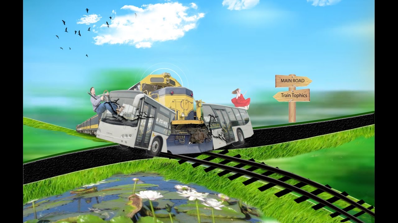 Photoshop manipulation II Train Acident with Bus - YouTube