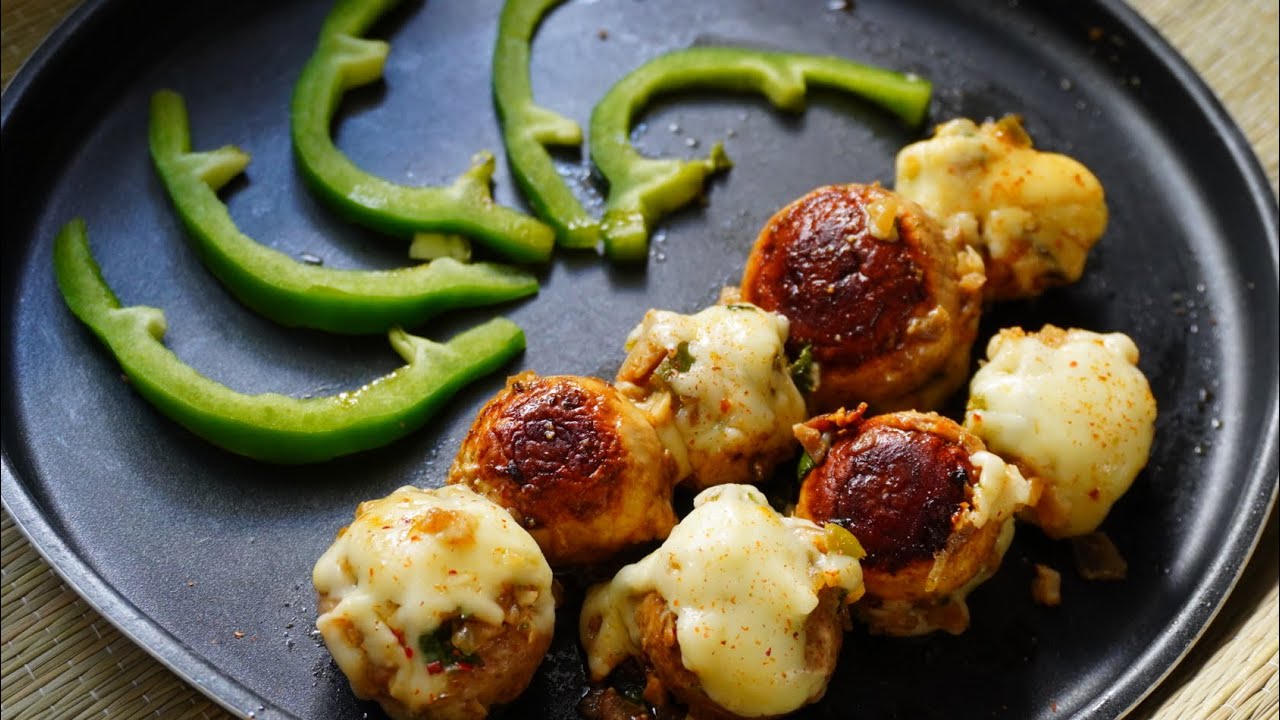 Stuffed Cheesy Mushroom Recipe | Yummy Starters | Rek cooks - YouTube