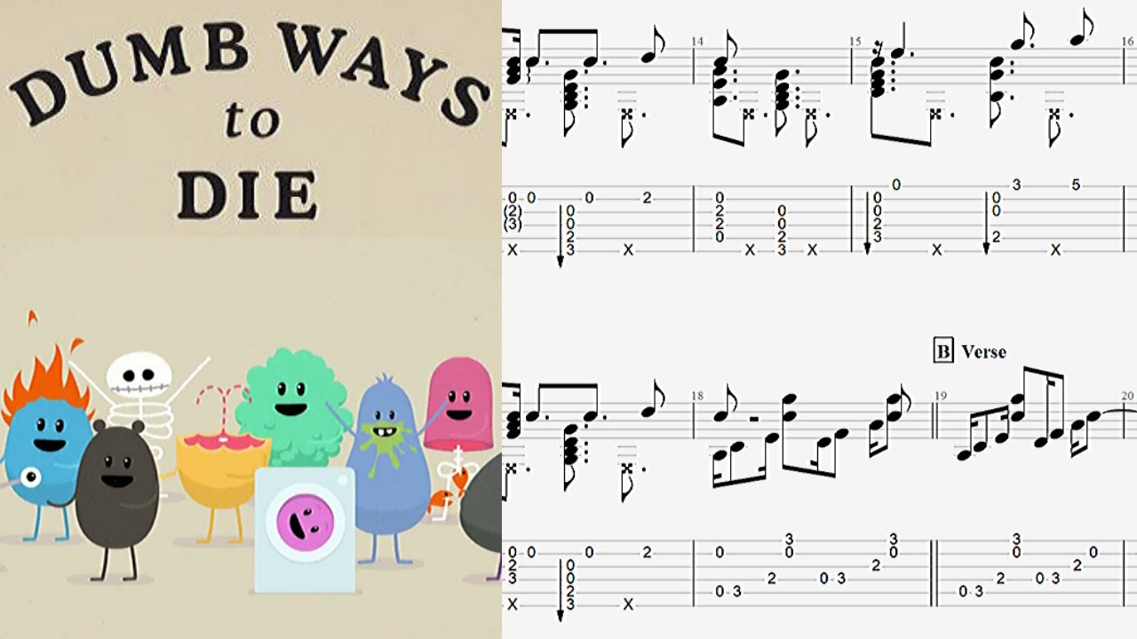 Dumb Ways to Die (Fingerstyle Guitar tabs) - YouTube