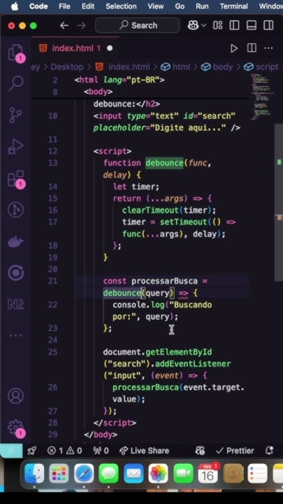 Aprenda um pouco sobre Debounce Time no Javascript #javascript #tutorial # ...