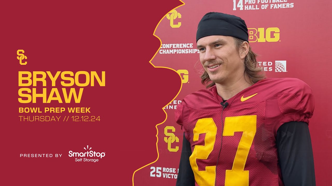 USC Safety Bryson Shaw | Thursday of Texas A&M Bowl Prep - YouTube