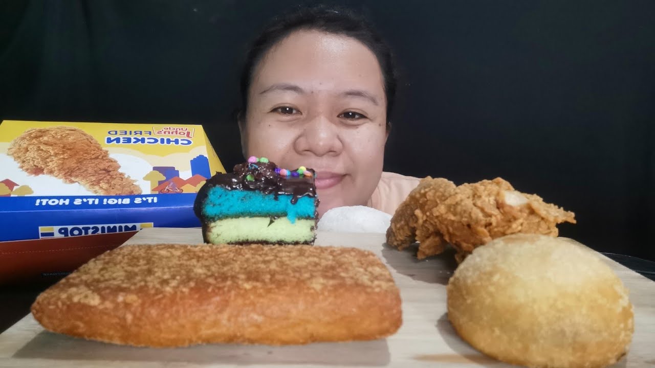 MINI STOP MUKBANG ( uncle john's fried chicken & kariman) - YouTube