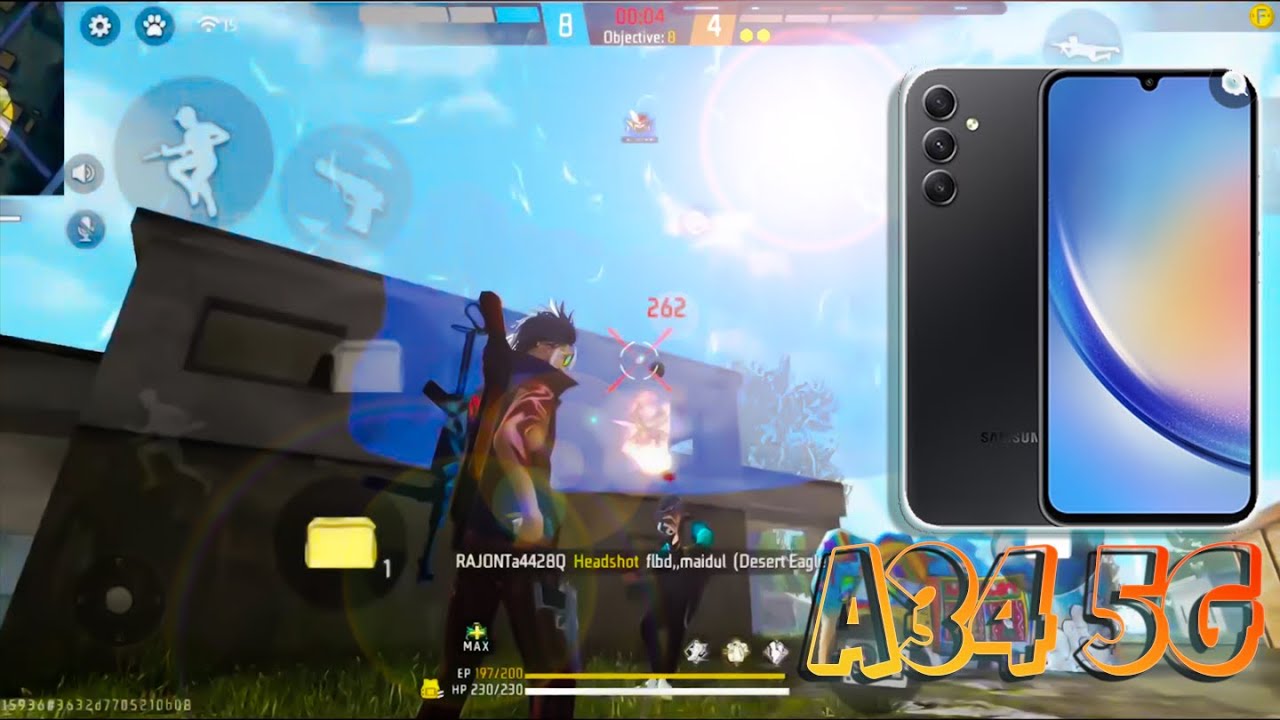 Samsung A34 5G free fire with ⚙️423 DPI⚙️ - YouTube