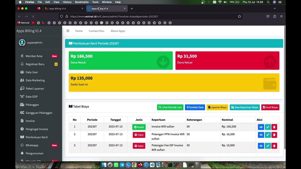 Aplikasi billing ISP Rt/Rw Net dengan API mikrotik dan API Whatsapp - YouTube