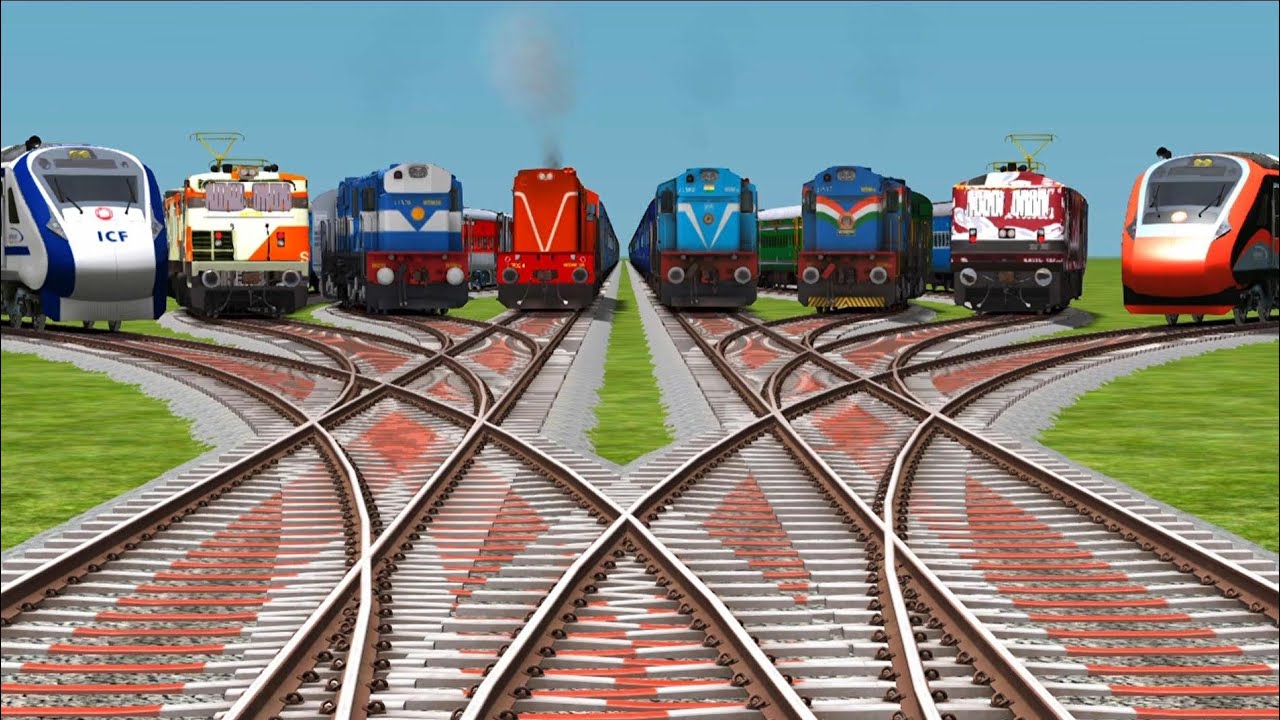 All Realstic Trains Crossing At Funny Bumpy Grandient Tracks | train ...