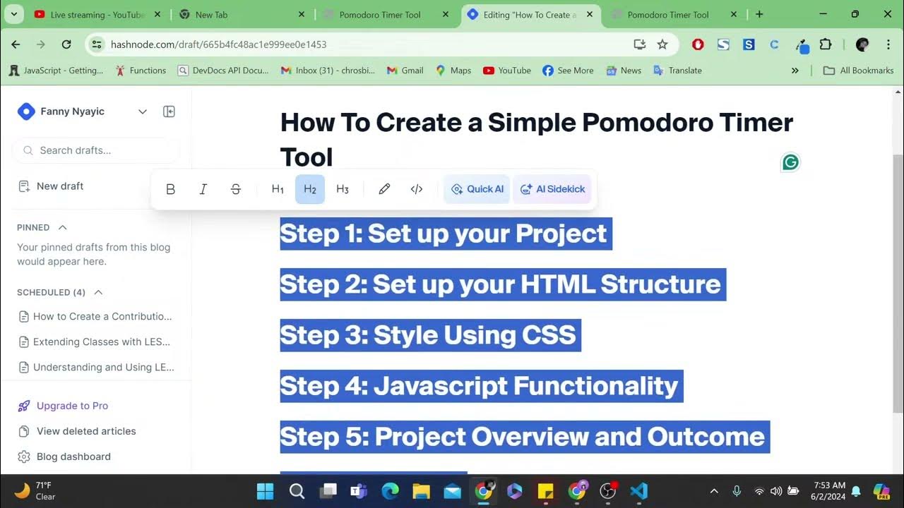 How to Write a Technical Blog post on Hashnode - YouTube