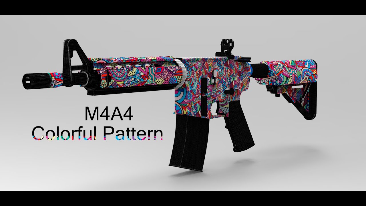 Counter Strike Global Offensive M4A4 COLORFUL PATTERN - YouTube