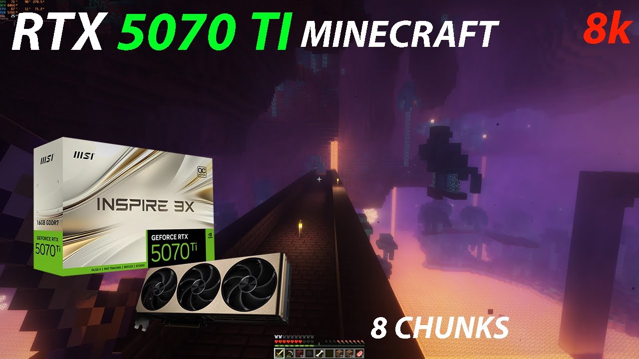 RTX 5070 TI OC - MINECRAFT (8K, SHADERS, 8 CHUNKS) - YouTube