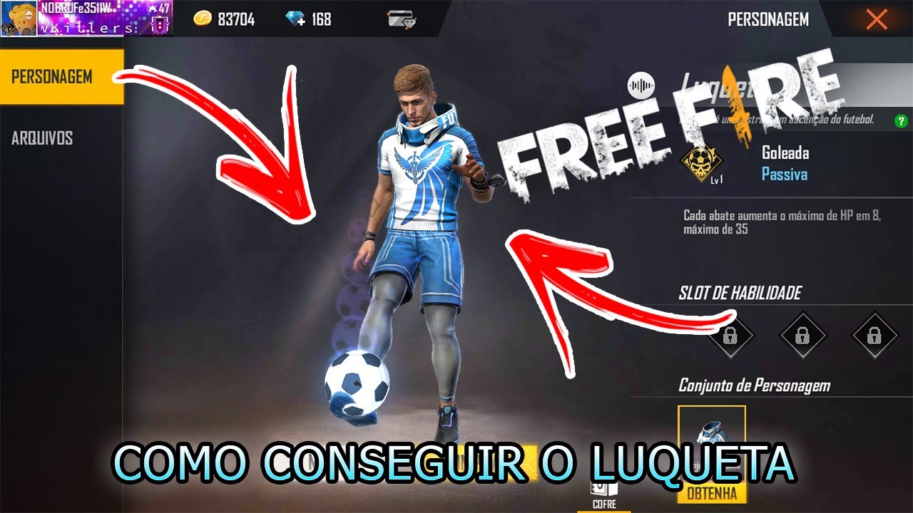 COMO CONSEGUIR O NOVO PERSONAGEM LUQUETA NO FREE FIRE!!!! - Xspert ...
