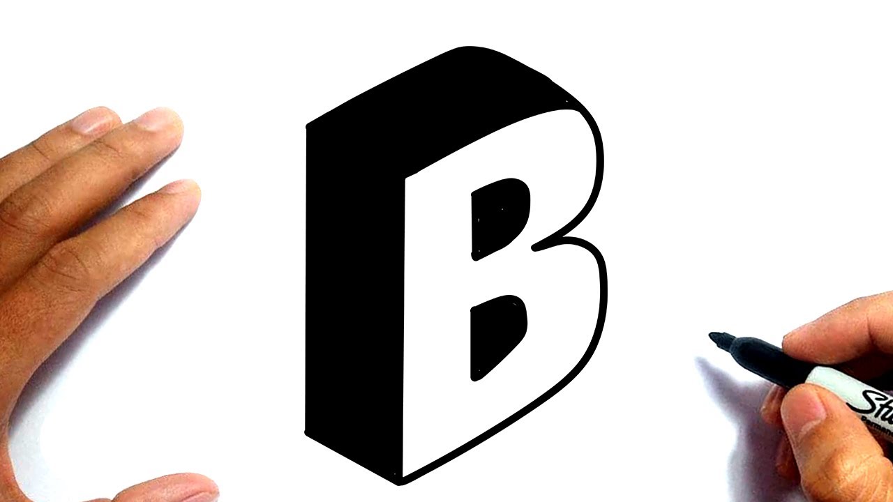 How To Draw 3D Letter B Step By Step - YouTube