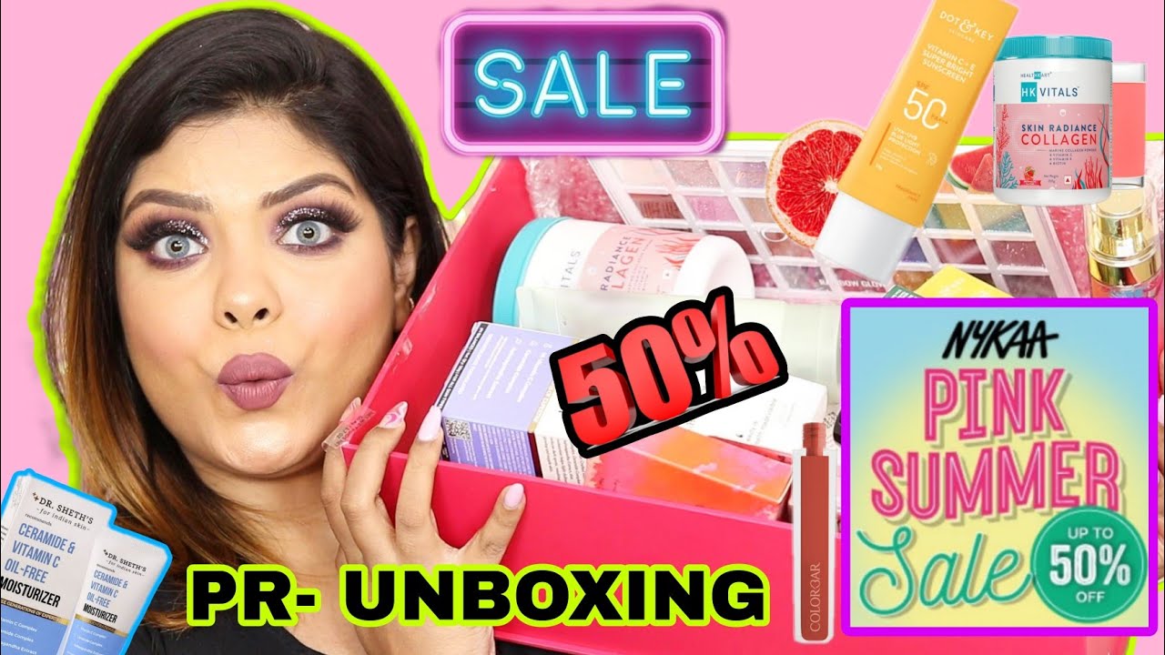 NYKAA SENT THIS PR BOX | UNBOXING | PINK SUMMER SALE - YouTube