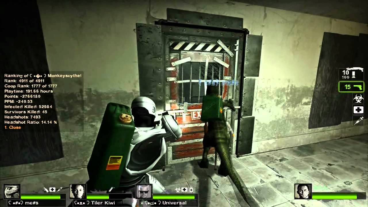 Robocop, Naruto, Duke Nukem, and a Raptor play L4D2 - YouTube