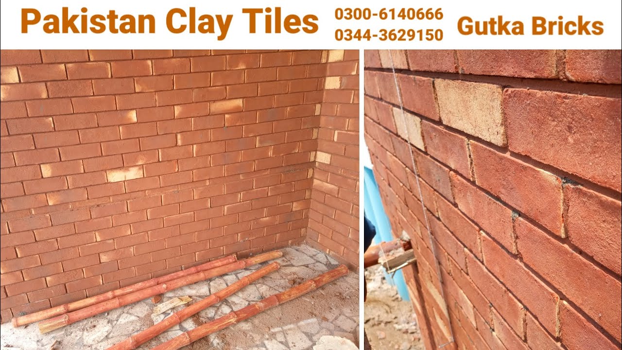 Gutka tiles desing in pakistan l red gutka tile l gutka bricks wall ...