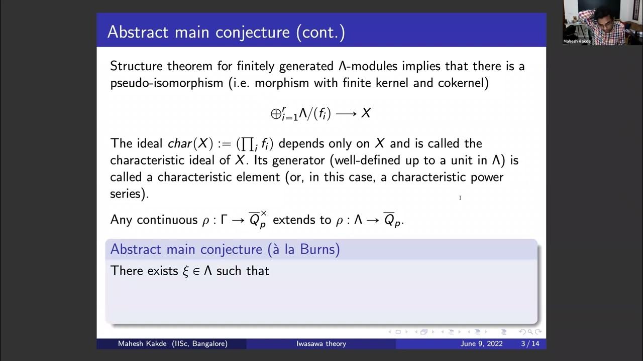 Iwasawa theory : ONLINE - Mahesh Kakde - YouTube