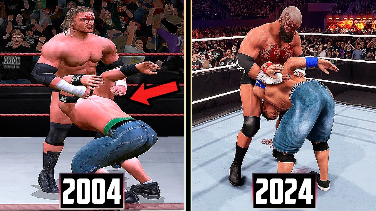 WWE 2K24 Vs. WWE Smackdown vs Raw 2004 (Epic Finishers Comparison ...