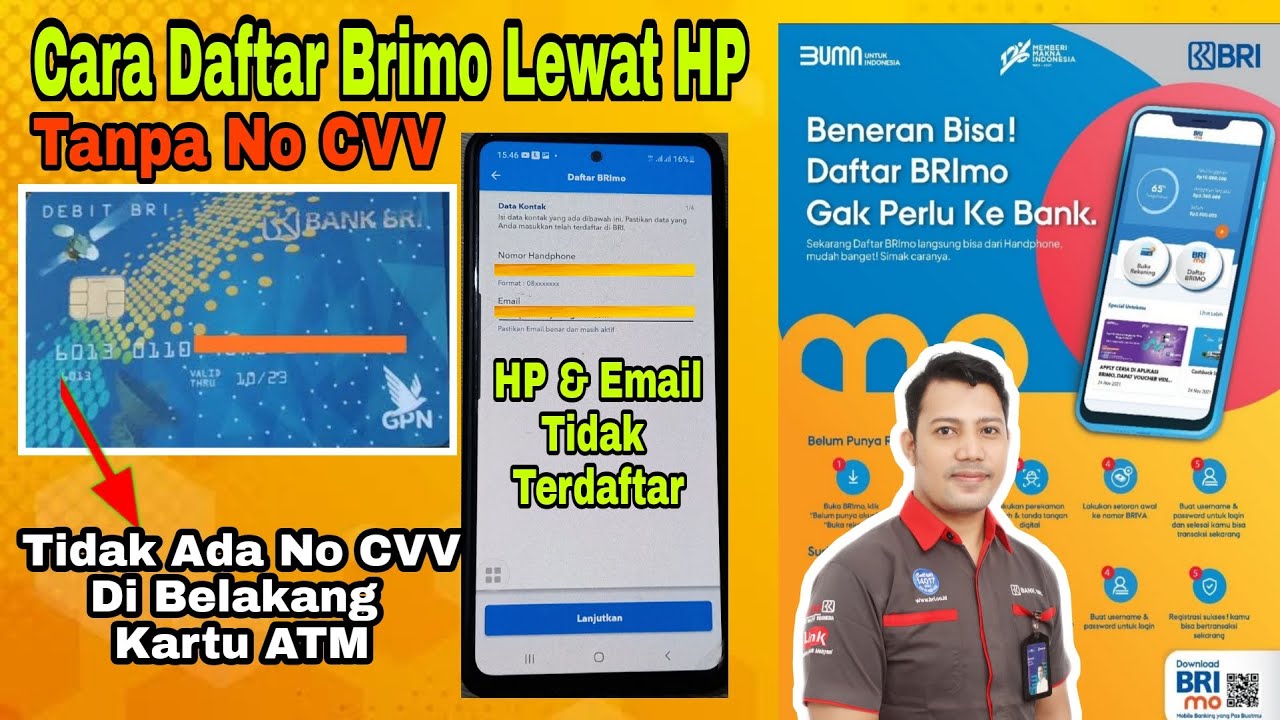CARA DAFTAR INTERNET BANKING BRI (BRIMO) LEWAT HP TERBARU TANPA NO CVV ...