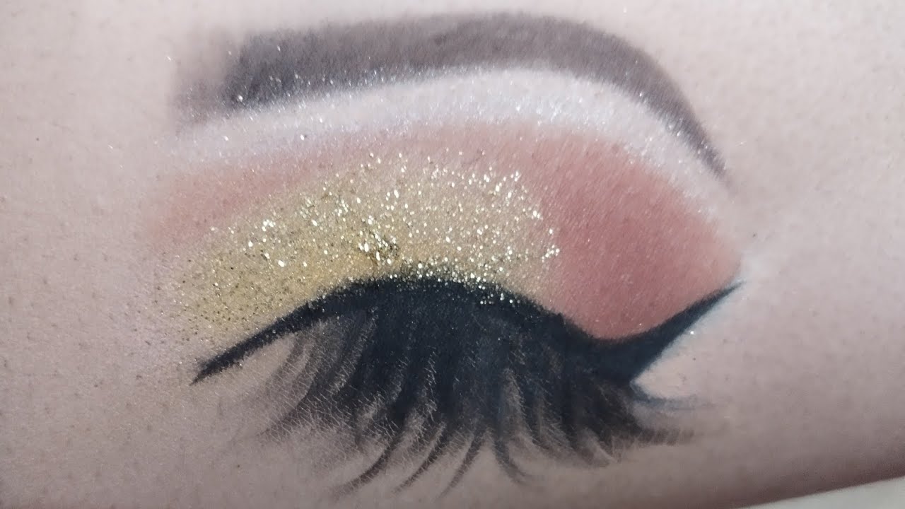 simple eye makeup|easiest way of applying shadows| glittery eye makeup ...
