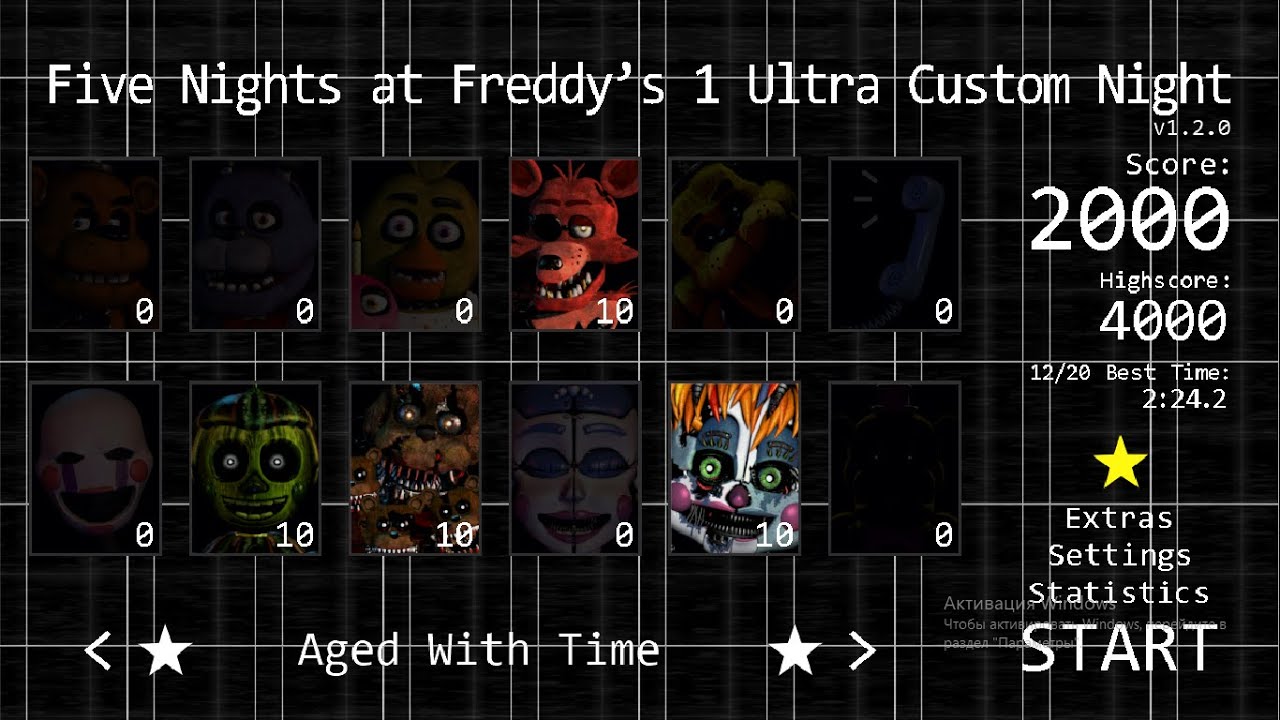 fnaf 1 ucn - aged with time challenge completed - YouTube