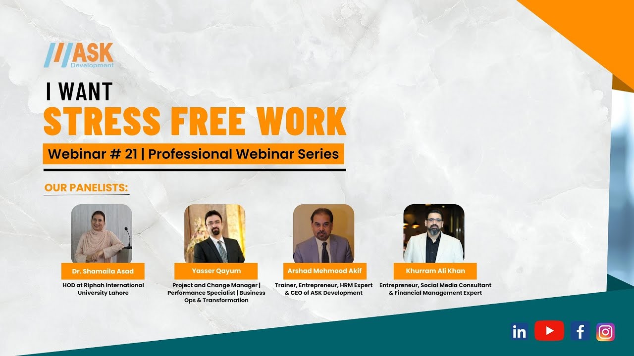 I want Stress free Work | 21st Professional Webinar - YouTube